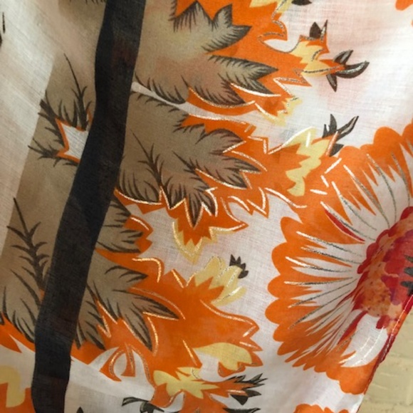 Swim | Nwt Orange Tropical Design Cover Up | Poshmark